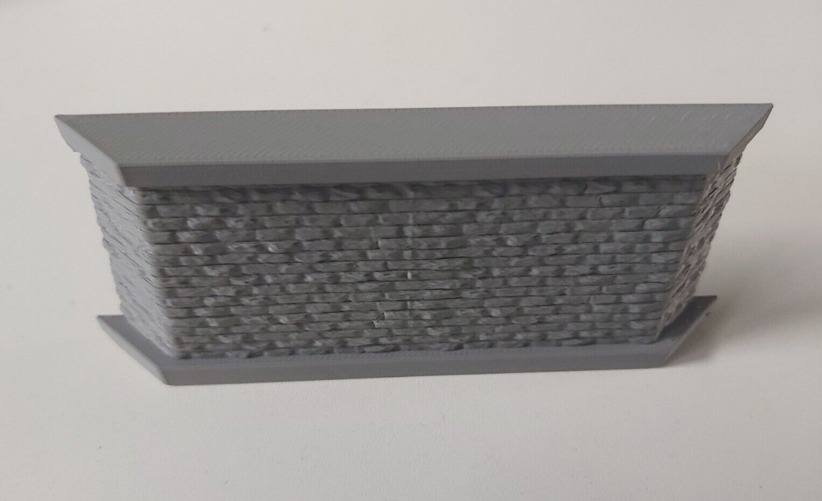 TT120 Gauge Twin Track Abutment Bridge Support Pier Model Railway Gird ...