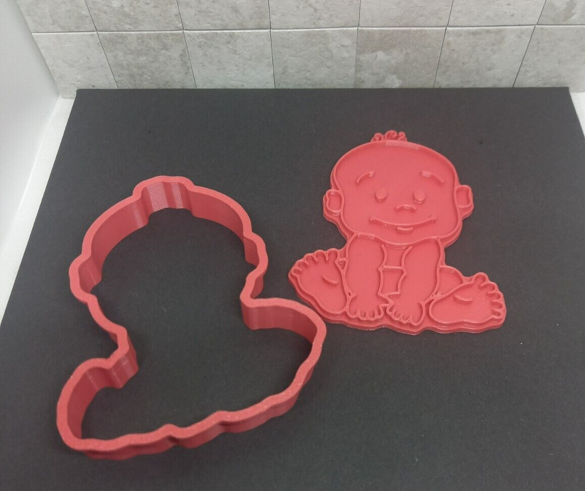 Baby Sitting Cookie Cutter 3D Printed Biscuit Stamp Fondant Baby Showe ...