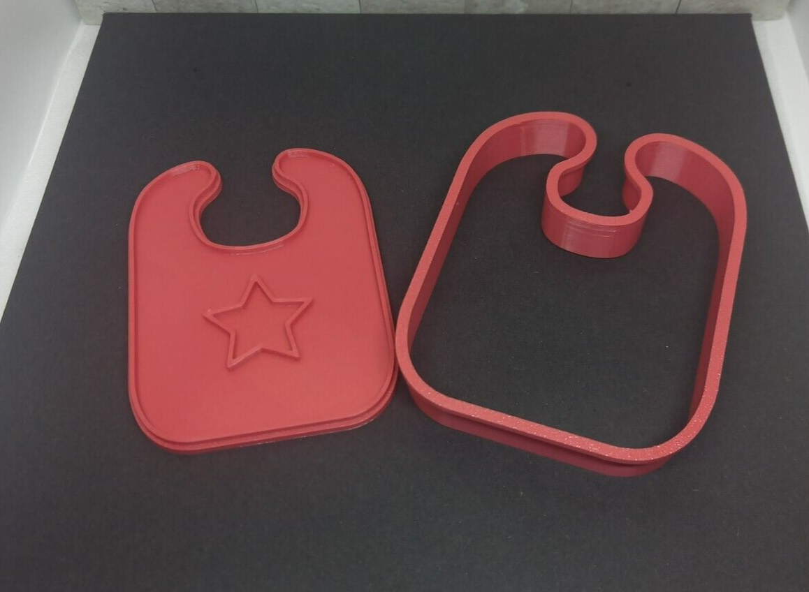 Baby Bib Cookie Cutter 3D Printed Biscuit Stamp Fondant Baby Shower Ca ...