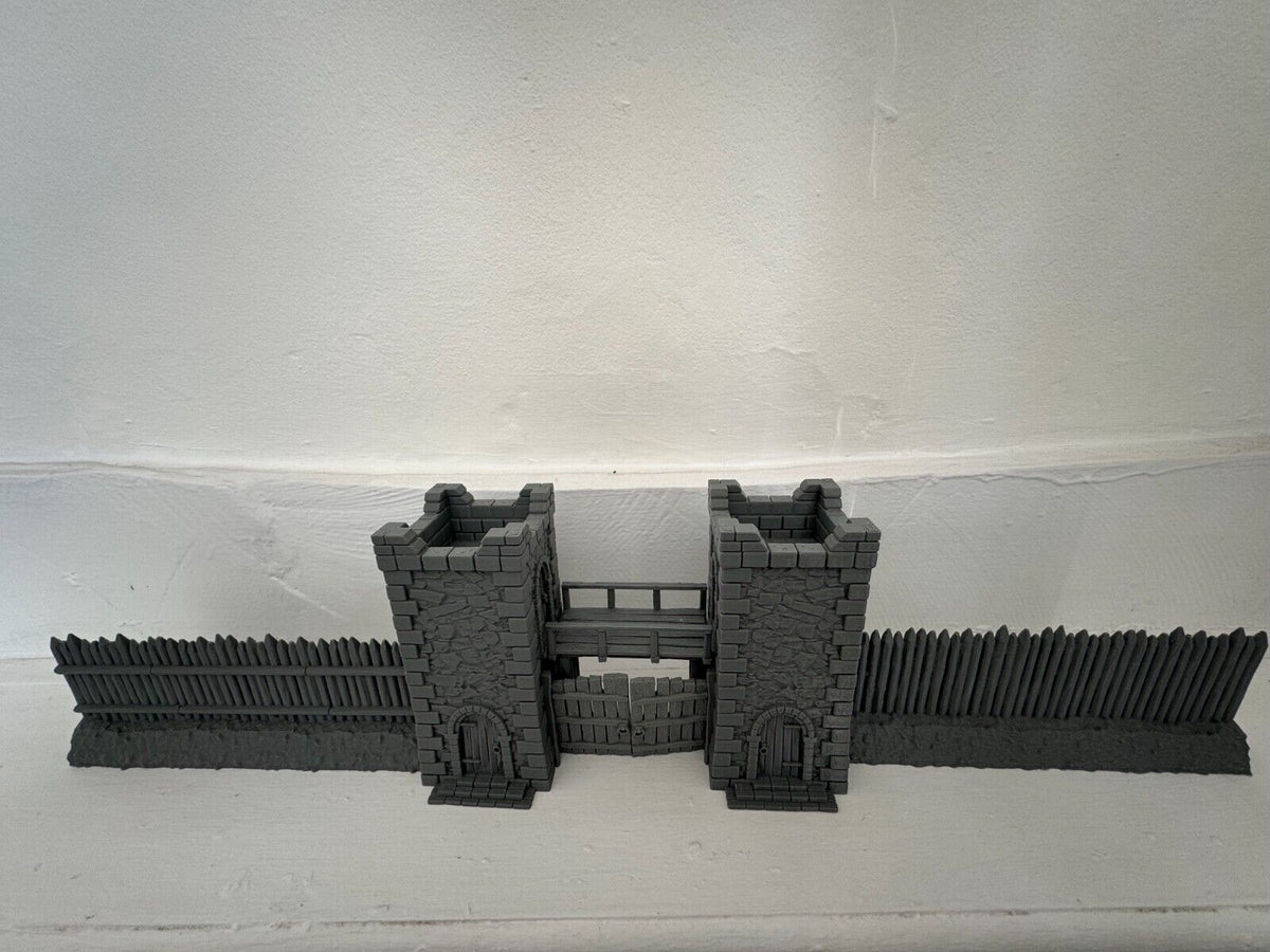 Fortified Medieval Gatehouse & Palisade Viking Saxon Terrain 3D Printe ...