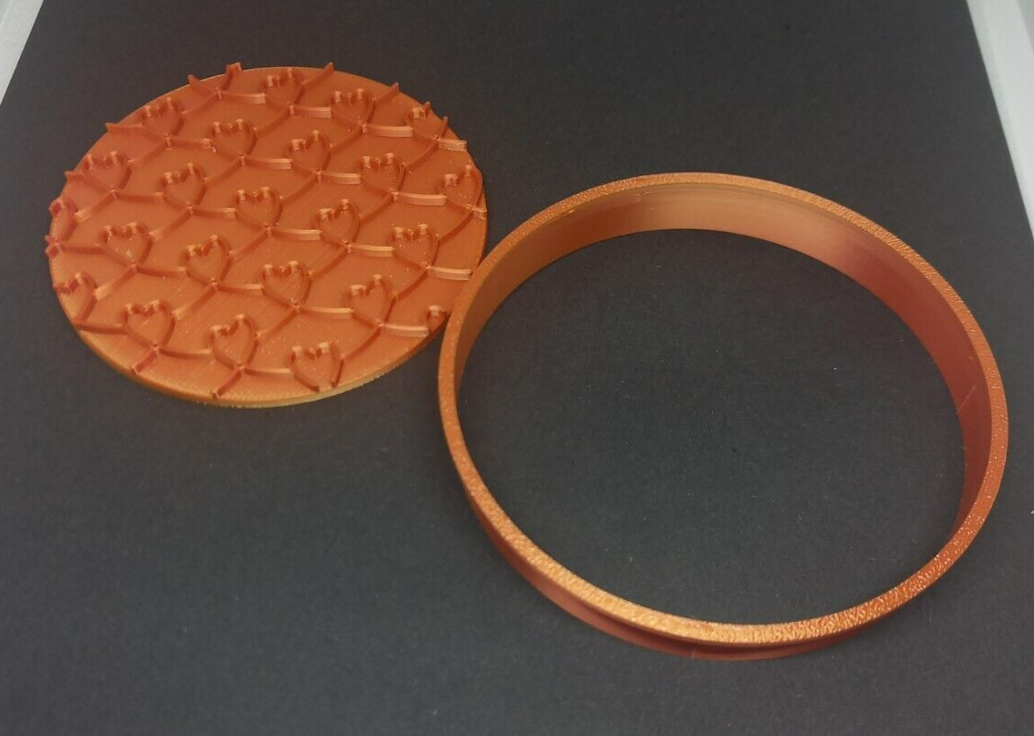 Heart Pattern Circular Cookie Cutter 3D Printed Biscuit Stamp Fondant ...
