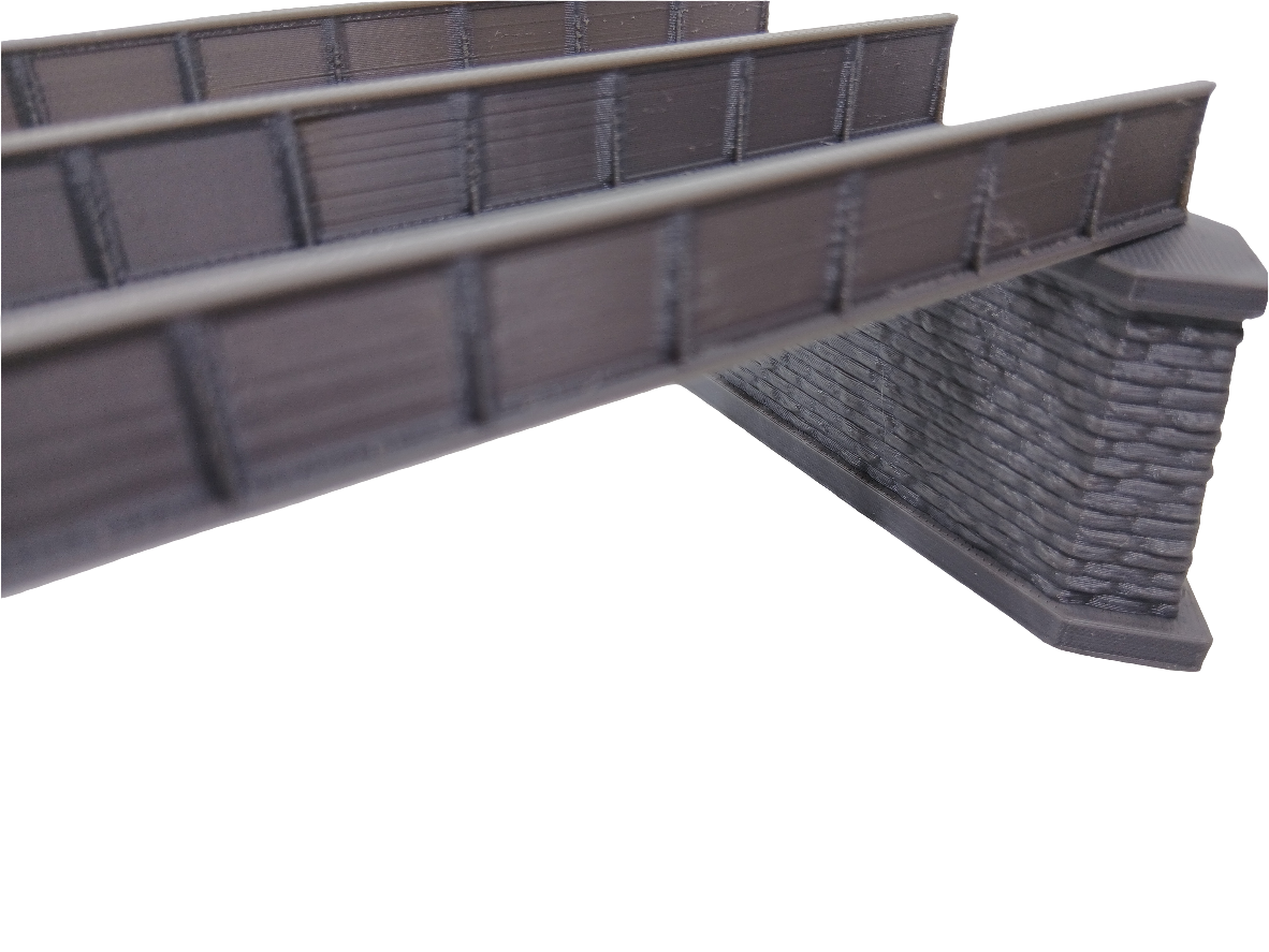 N Gauge Twin Track Bridge Girder Model Railway Track with 2 Column Pie ...