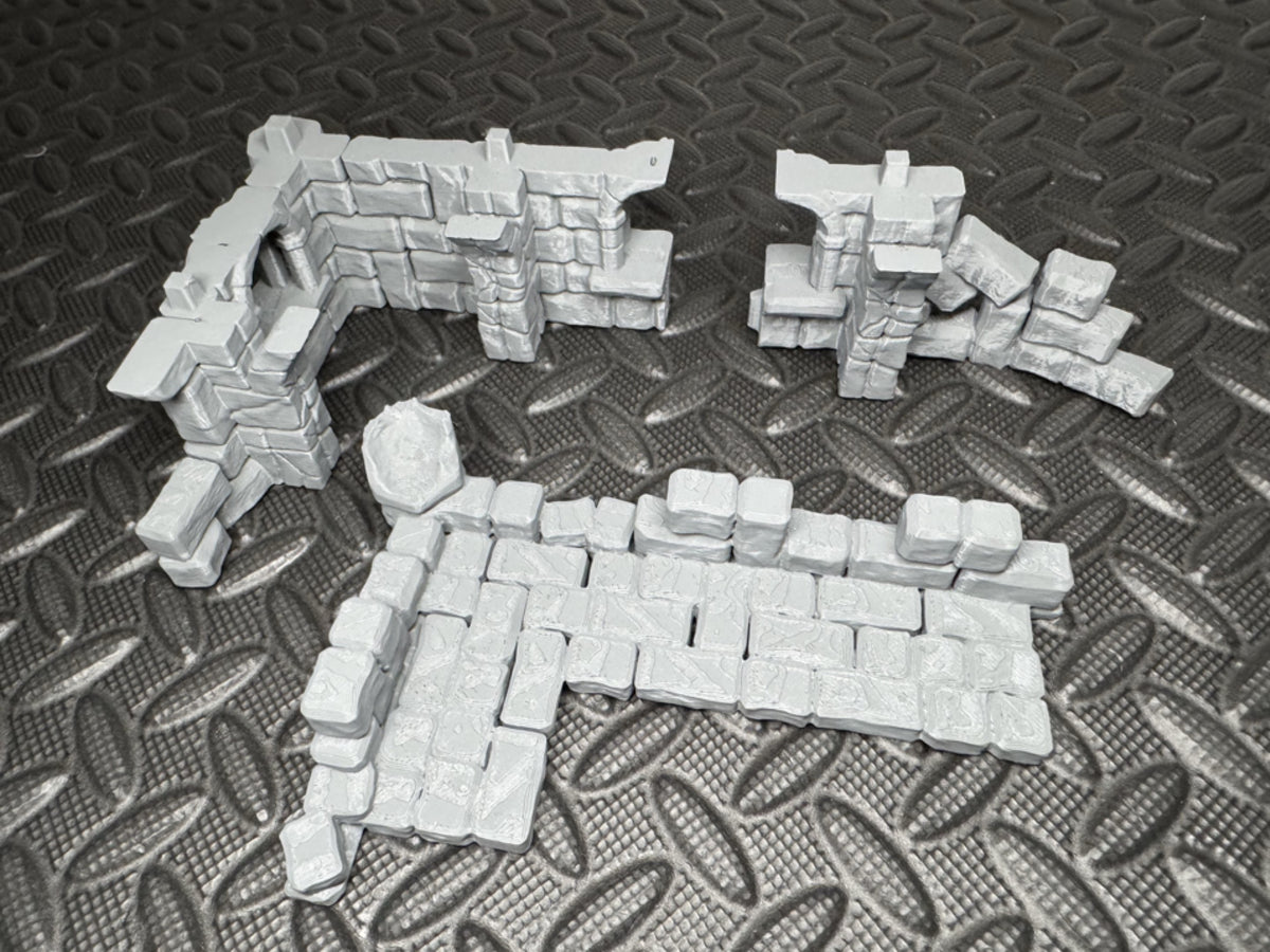 Ruined Terrain Ancient Castle Corner Walkway 28mm Tabletop RPG Wargami ...