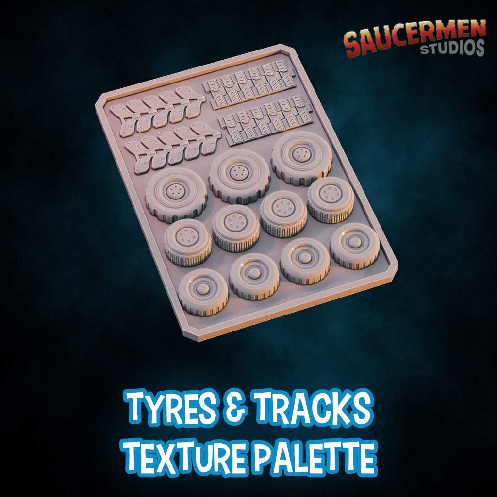 Tyres and Tracks Dry Brush Texture Palette for Miniature Painting - Un ...