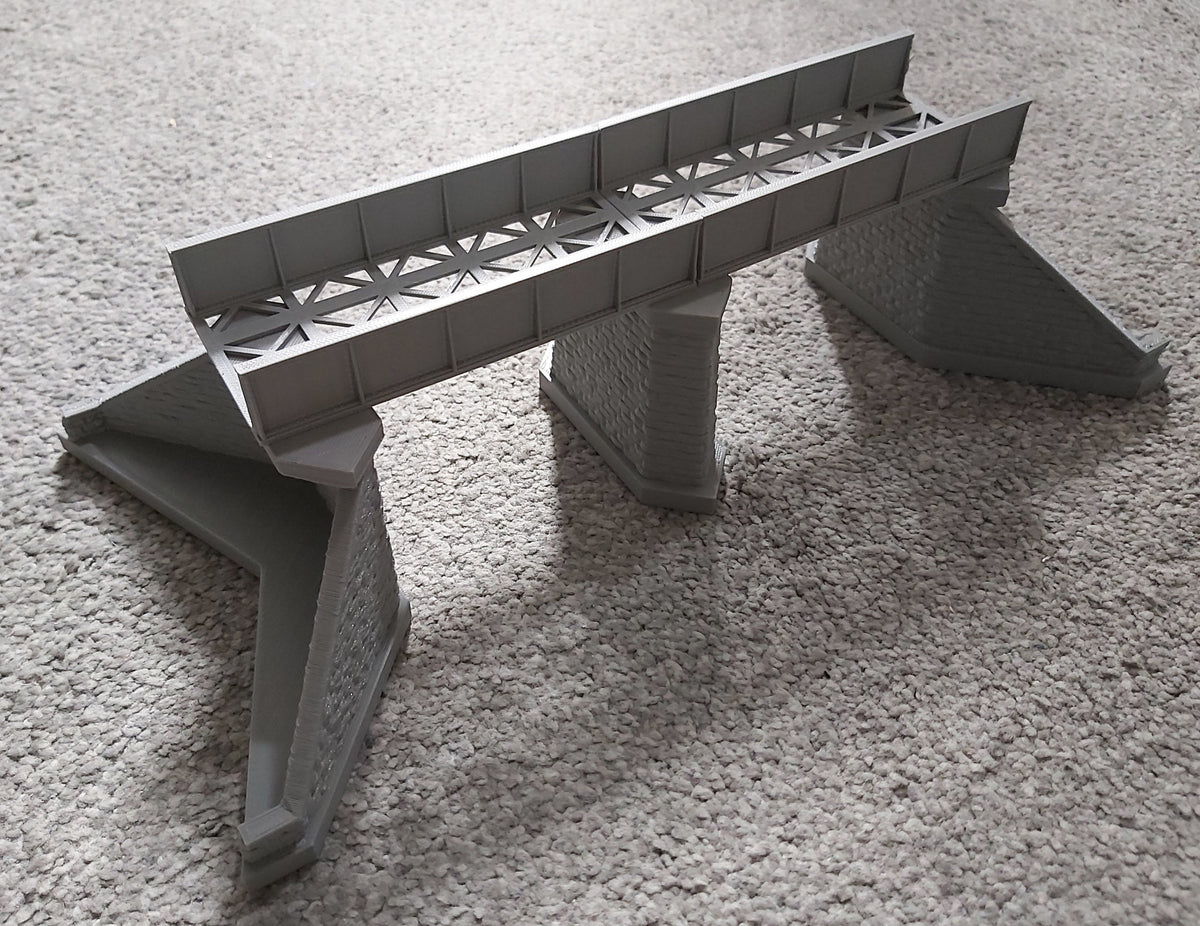 Large Model Railway Girder Bridge 00 Gauge with Stonework Effect Suppo ...