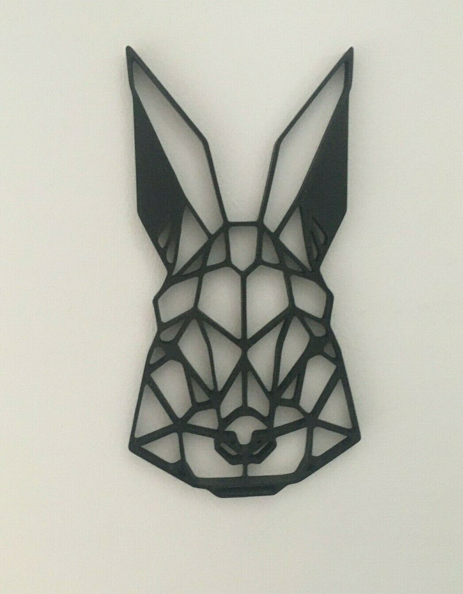 Geometric Rabbit Hare Wall Art Decor Hanging Decoration Origami Style ...