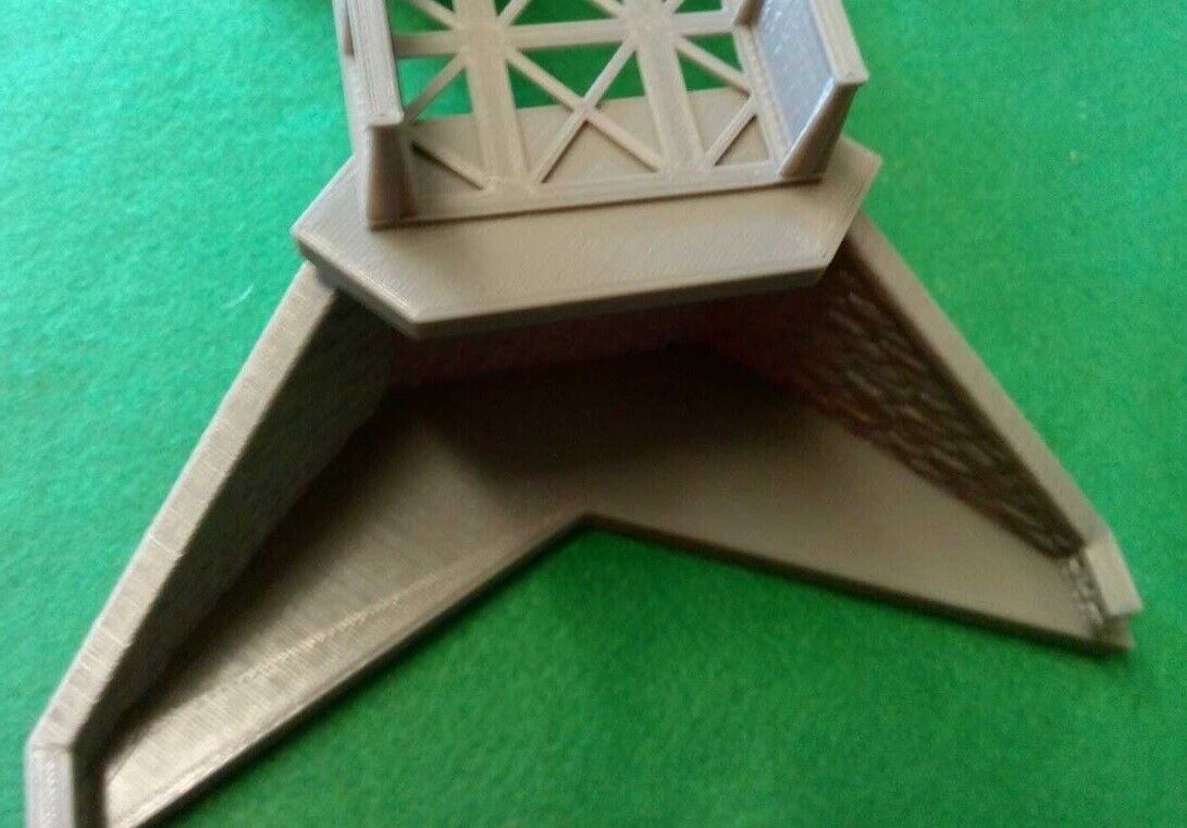 TT120 Gauge Winged End Bridge Pier with Stonework Effect Support Pier ...