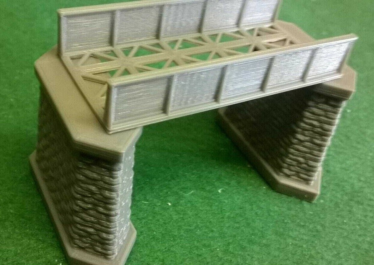 TT120 Gauge Girder Bridge Single Track Model Railway Support Piers Sto ...